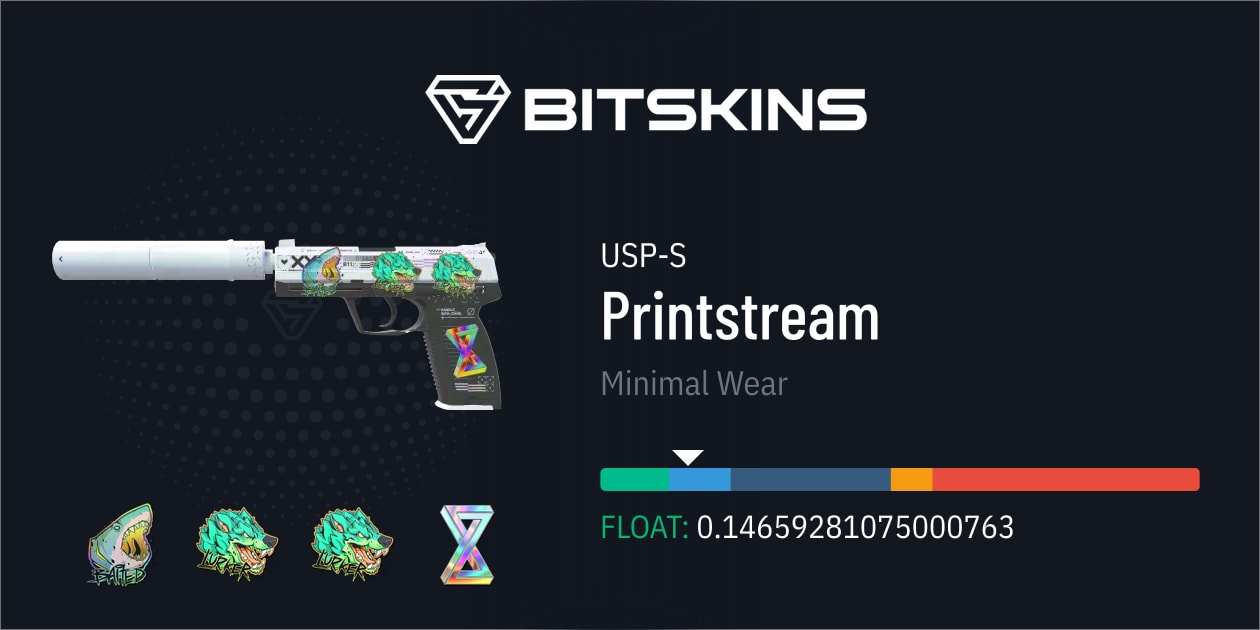 USP-S | Printstream (Minimal Wear) - CS2 Item | Buy Now on BitSkins