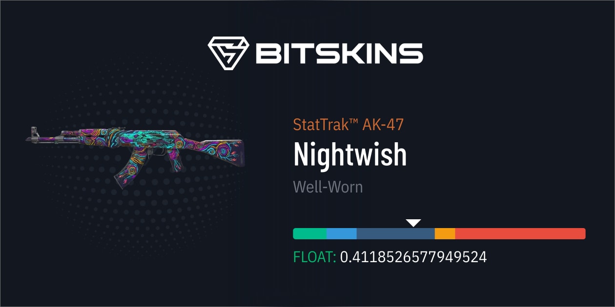 StatTrak™ AK-47 | Nightwish (Well-Worn) - CS2 Item | Buy Now on BitSkins
