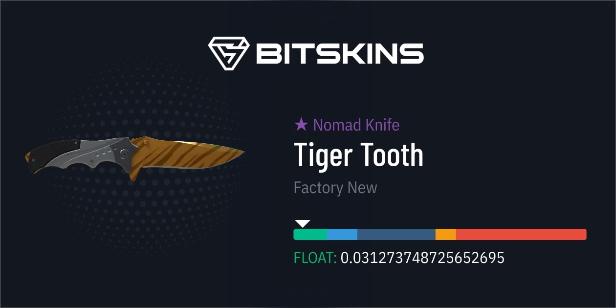 Nomad Knife | Tiger Tooth (Factory New) - CS2 Item | Buy Now on BitSkins