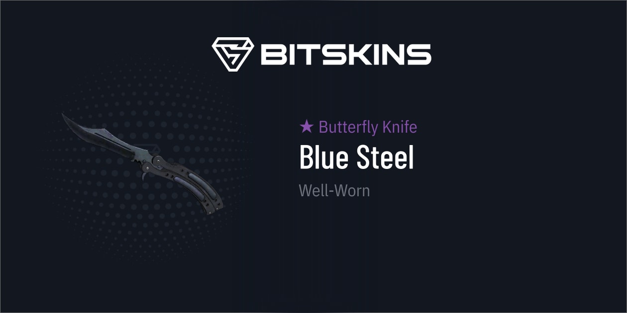 Butterfly Knife | Blue Steel (Well-Worn) - CS2 Item | Buy Now on BitSkins