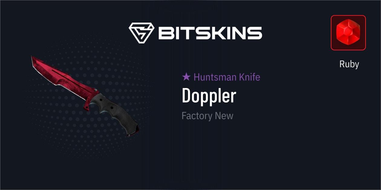 Huntsman Knife | Doppler Ruby (Factory New) - CS2 Item | Buy Now on BitSkins