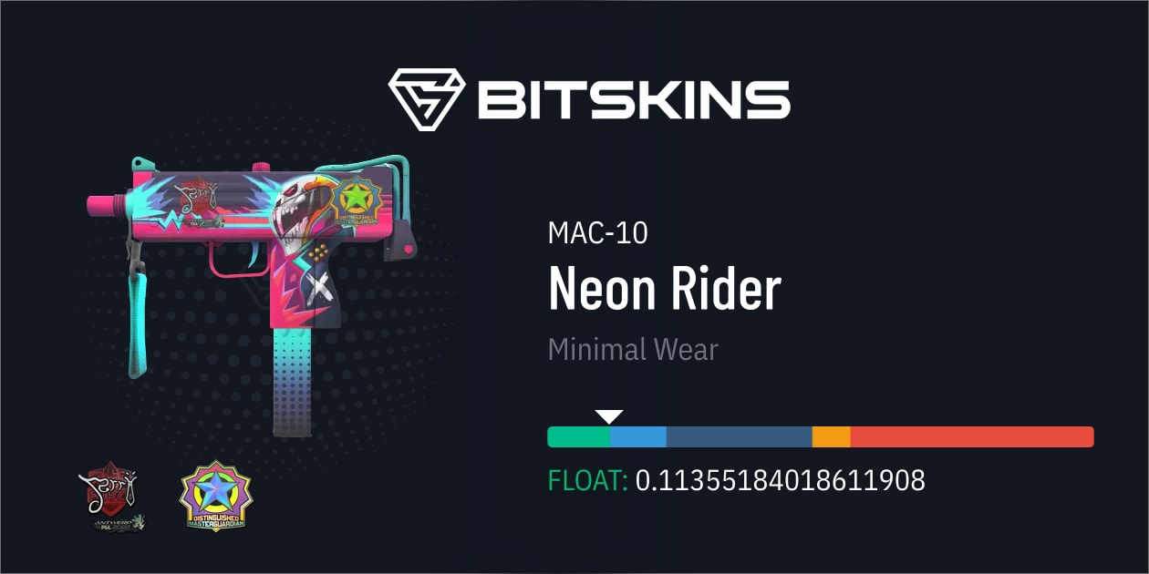 MAC-10 | Neon Rider (Minimal Wear) - CS2 Скины | Найдите и обменяйте желаемые CS2 предметы