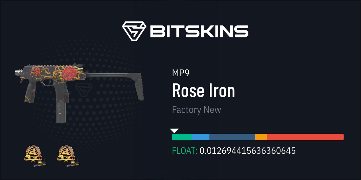 MP9 | Rose Iron (Factory New) - CS2 Item | Buy Now on BitSkins