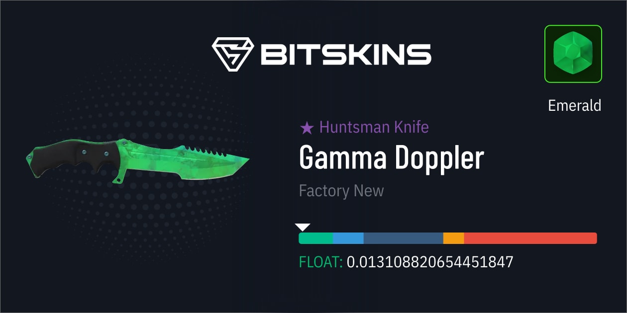 Huntsman Knife | Gamma Doppler Emerald (Factory New) - CS2 Item | Buy Now on BitSkins