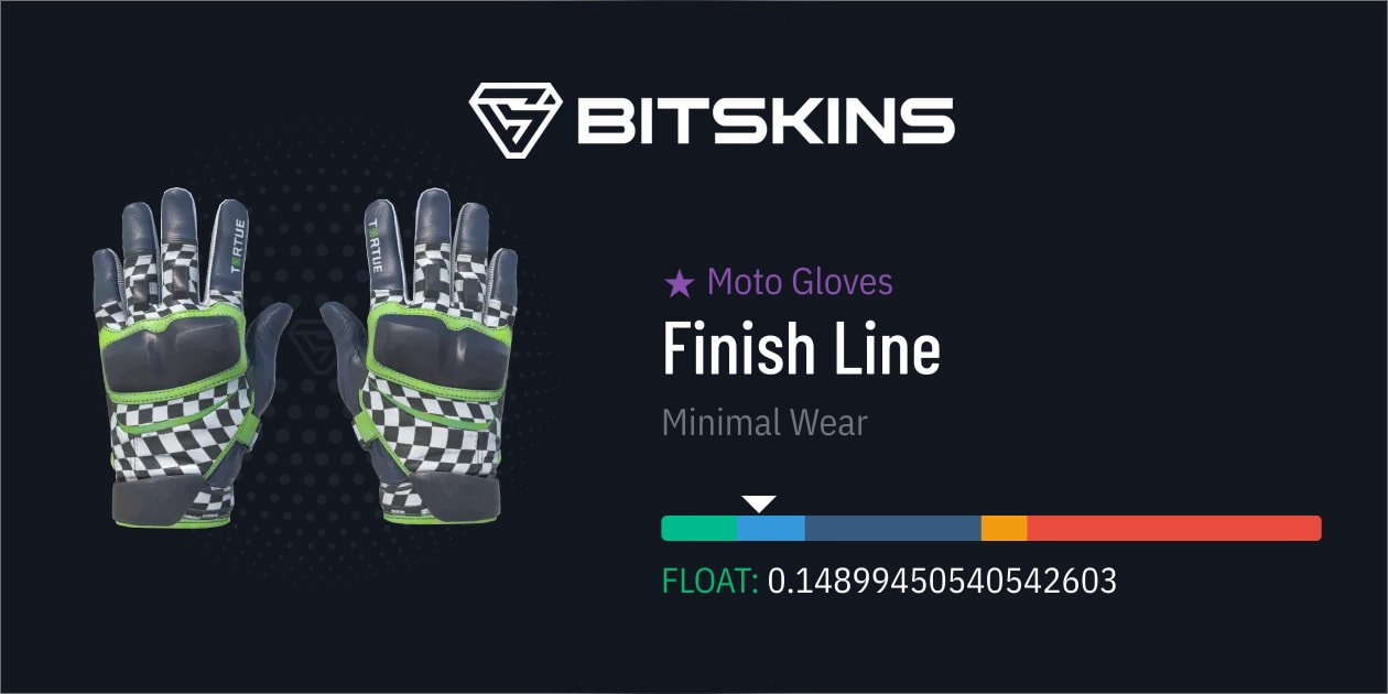 Moto Gloves | Finish Line (Minimal Wear) - CS2 Item | Buy Now on BitSkins
