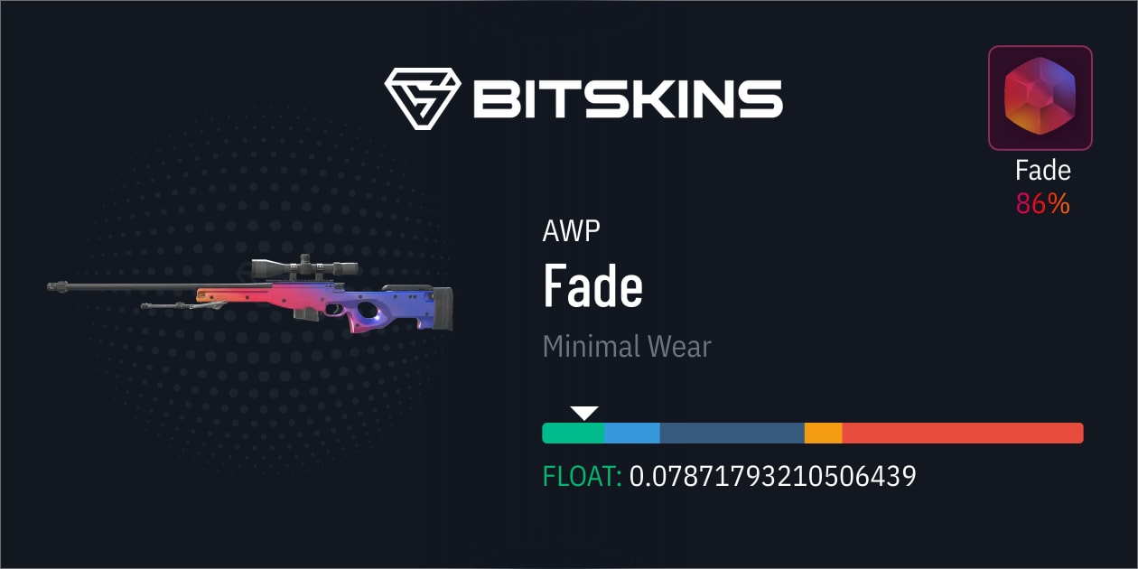 AWP | Fade (Minimal Wear) - CS2 Item | Buy Now on BitSkins