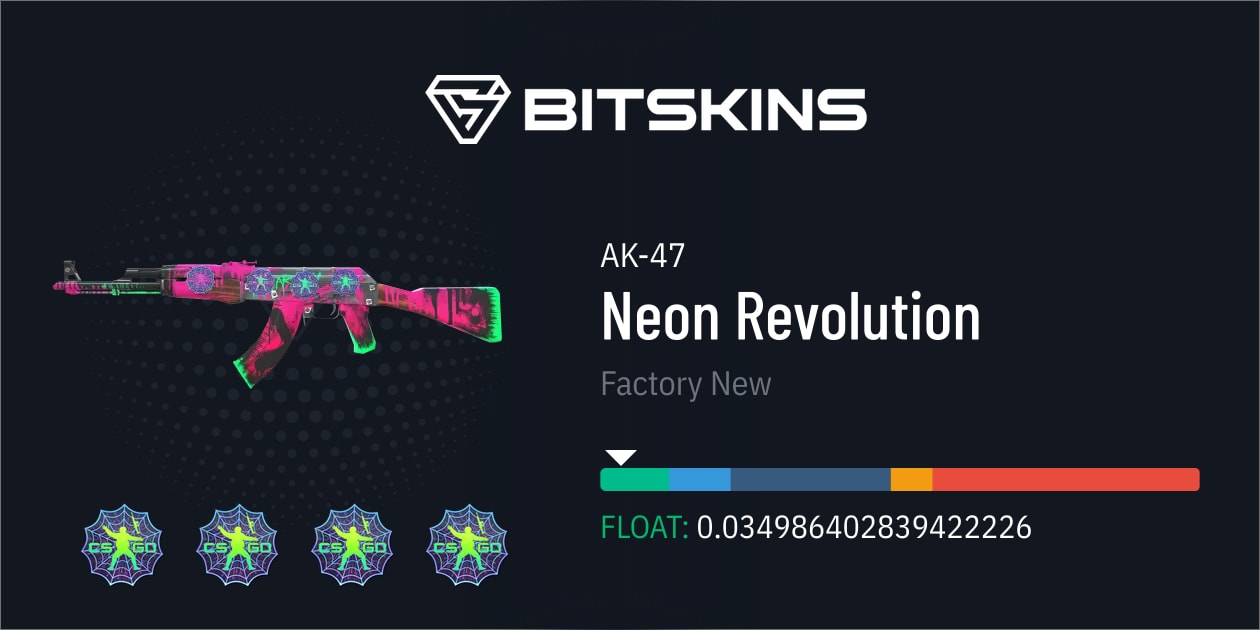 AK-47 | Neon Revolution (Factory New) - CS2 Item | Buy Now on BitSkins