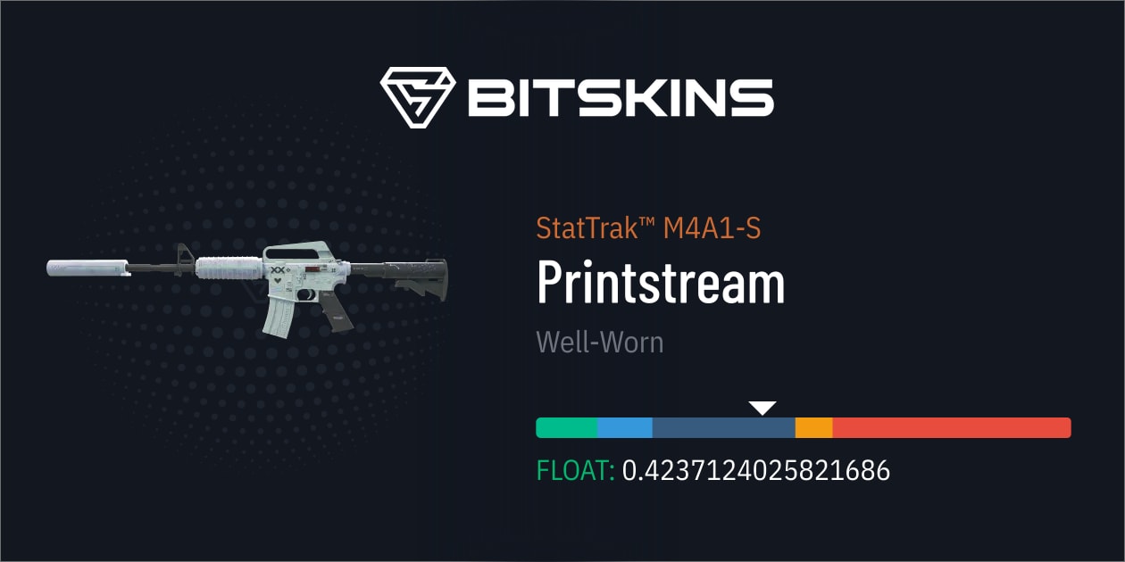 StatTrak™ M4A1-S | Printstream (Well-Worn) - CS2 Item | Buy Now on BitSkins