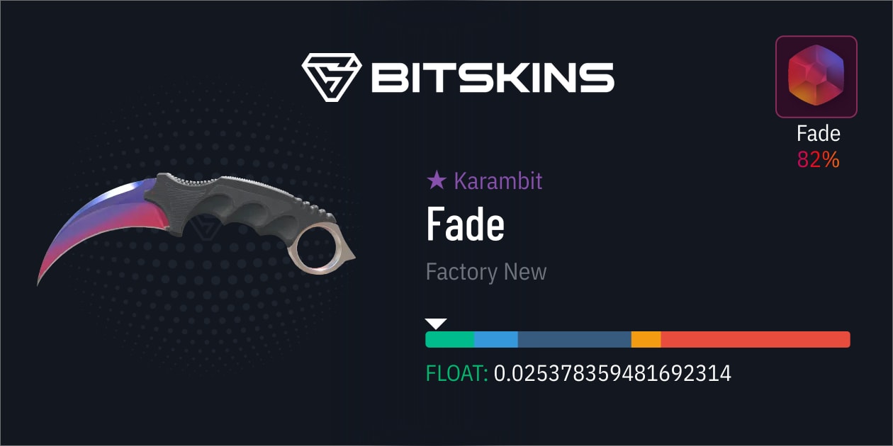 Karambit | Fade (Factory New) - CS2 Item | Buy Now on BitSkins