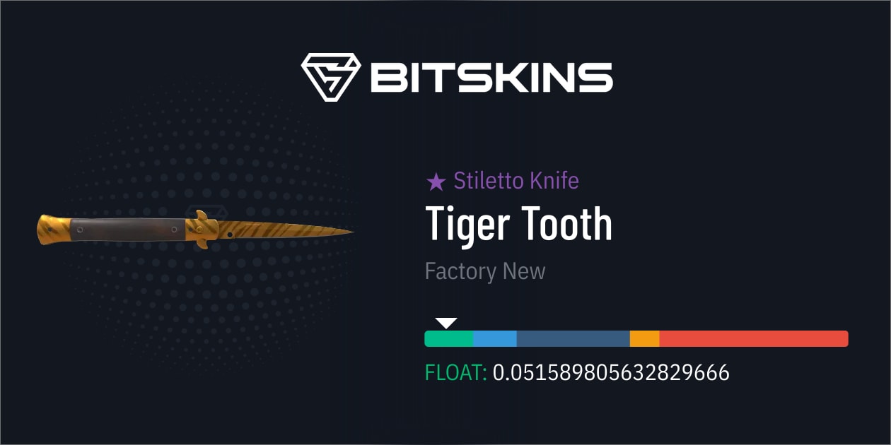 Stiletto Knife | Tiger Tooth (Factory New) - CS2 Item | Buy Now on BitSkins