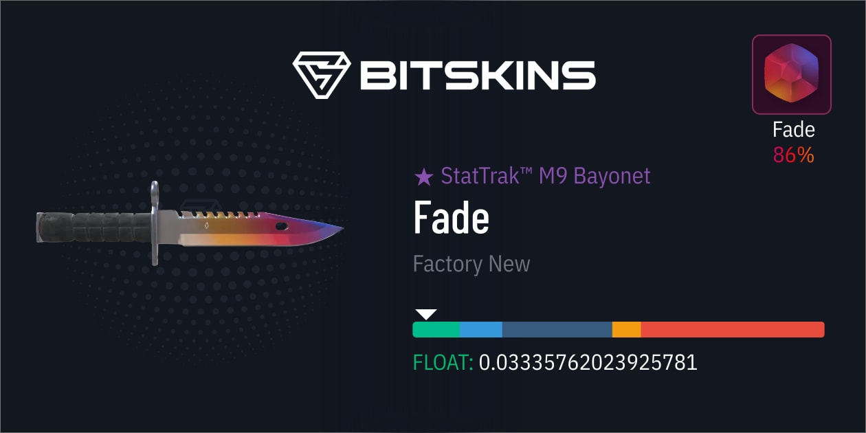 StatTrak™ M9 Bayonet | Fade (Factory New) - CS2 皮肤 | 查找并交易您想要的 CS2 物品