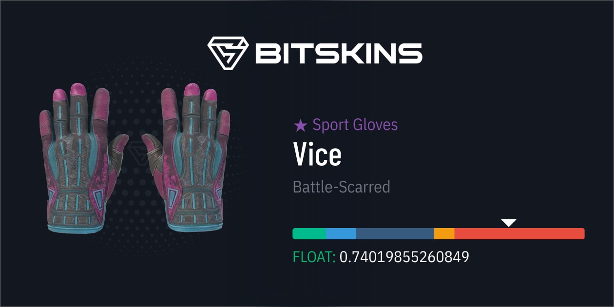 Sport Gloves | Vice (Battle-Scarred) - CS2 Item | Buy Now on BitSkins