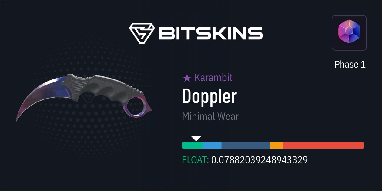 Karambit | Doppler Phase 1 (Minimal Wear) - CS2 Item | Buy Now on BitSkins