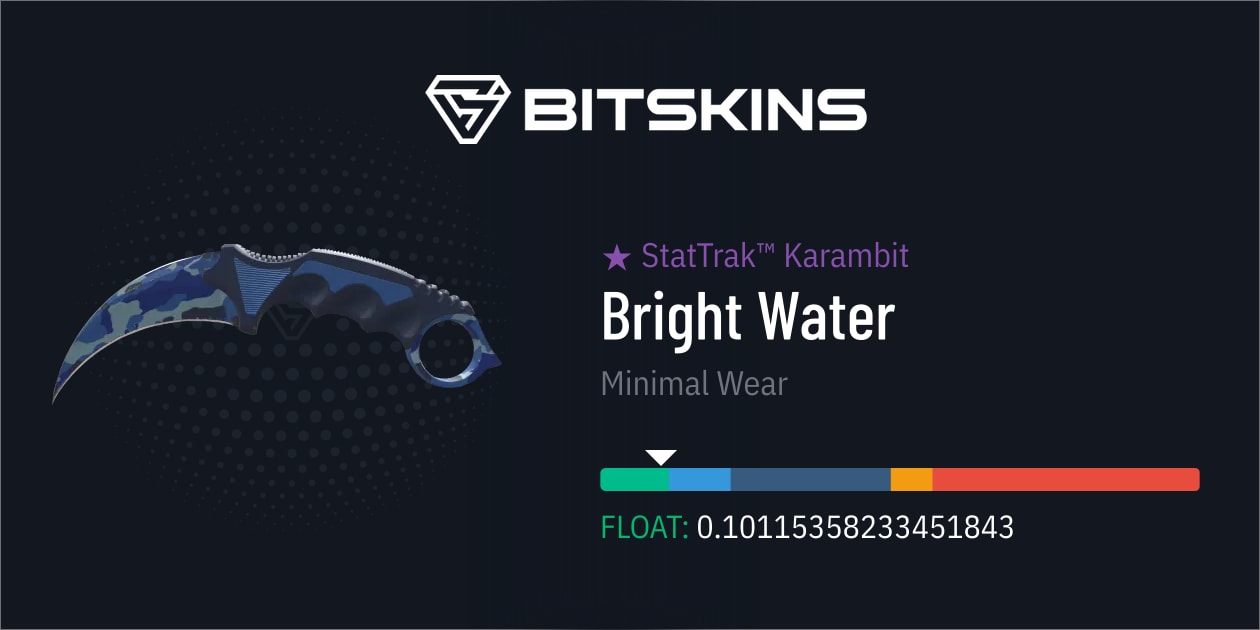 StatTrak™ Karambit | Bright Water (Minimal Wear) - CS2 Item | Buy Now on BitSkins