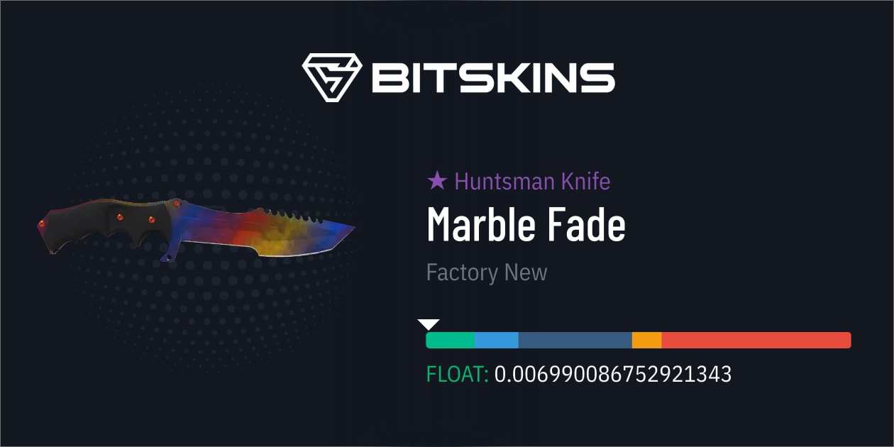 Huntsman Knife | Marble Fade (Factory New) - CS2 Item | Buy Now on BitSkins