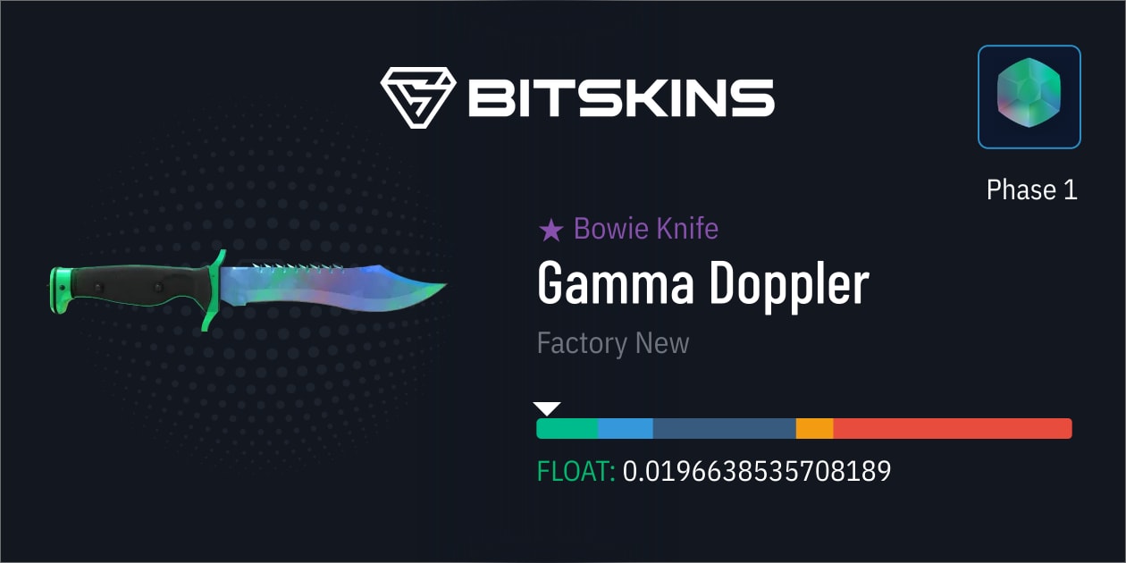 Bowie Knife | Gamma Doppler Phase 1 (Factory New) - CS2 Скины | Найдите ...