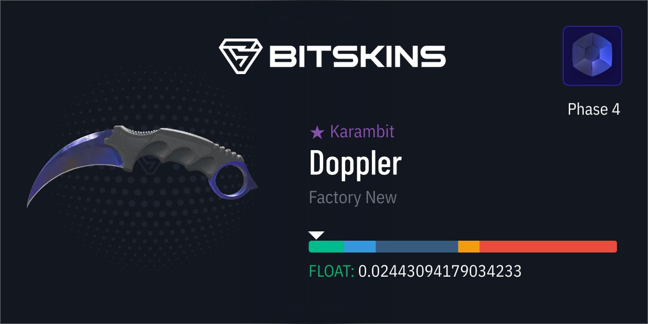 Karambit | Doppler Phase 4 (Factory New) - CS2 Item | Buy Now on BitSkins
