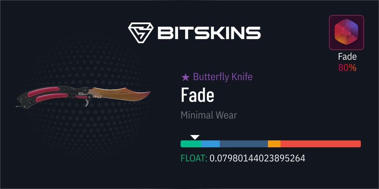 Butterfly Knife | Fade (Minimal Wear) - CS2 Item | Buy Now on BitSkins